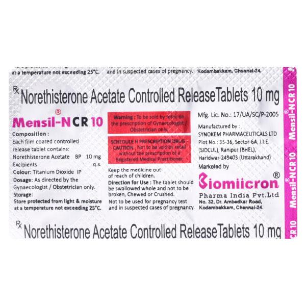 Buy MENSIL N CR 10 Tablet 10's Online at Upto 25% OFF | Netmeds