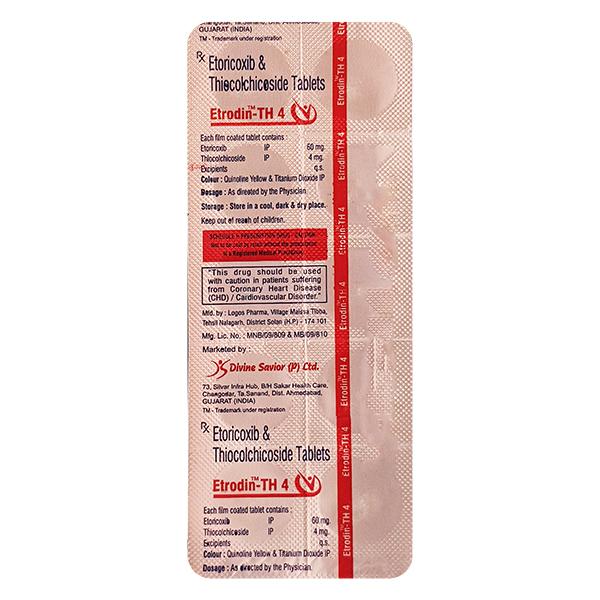 ETRODIN TH 4 Tablet 10's Price, Uses, Side effects, Substitutes | Netmeds