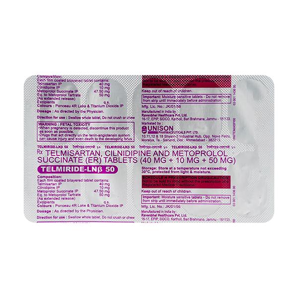TELMIRIDE LN BETA 50 Tablet 10's