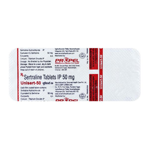 UNISERT 50 Tablet 10's : Price, Uses, Side Effects | Netmeds