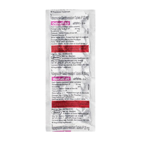 Odirab 20mg Tablet 10'S Price, Uses, Side effects, Substitutes | Netmeds