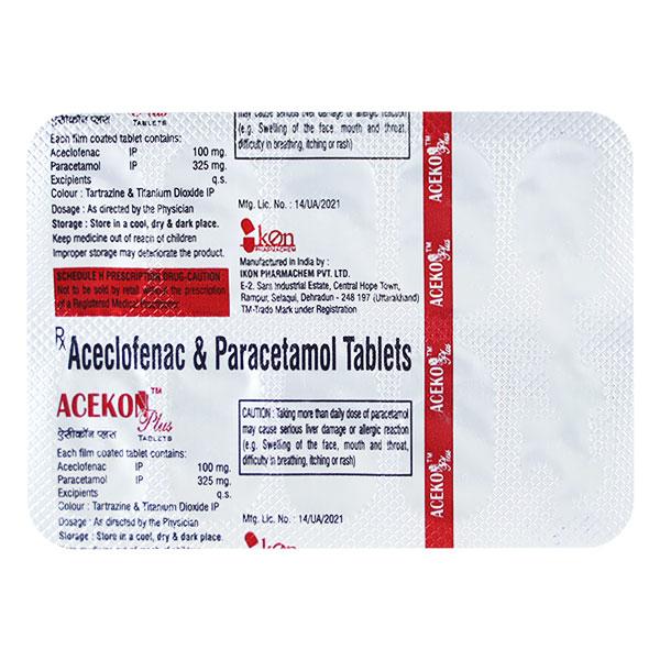 Buy ACEKON PLUS Tablet 10's Online at Upto 25% OFF | Netmeds