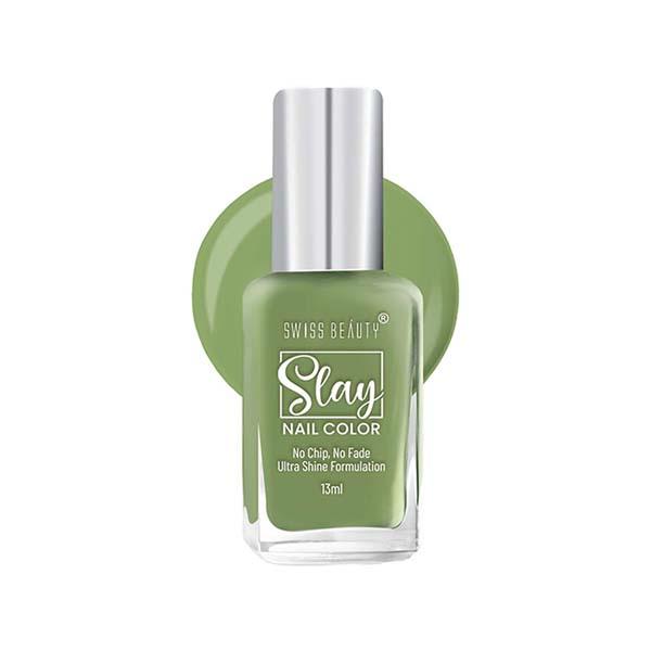 Buy Swiss Beauty Slay Nail Color, Shade - Cool Green 13 gm Online at ...