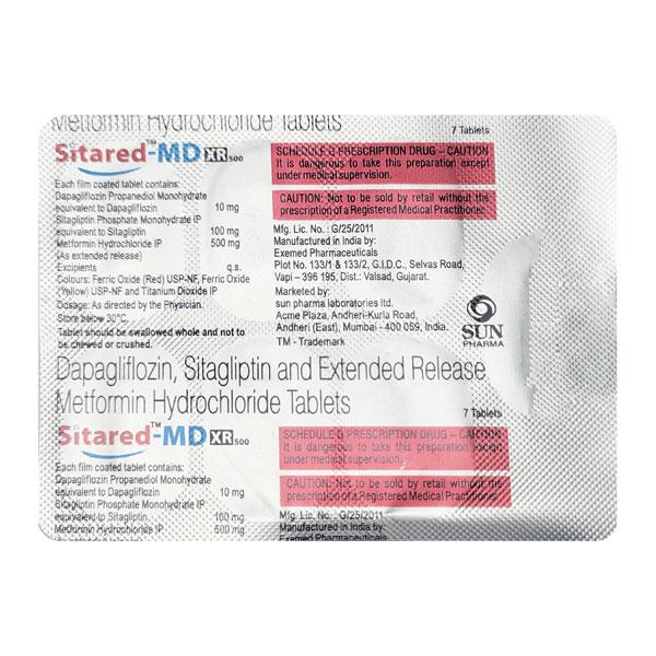 Buy SITARED MD XR 500 Tablet 7's Online at Upto 25% OFF | Netmeds