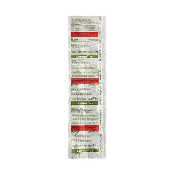 Loprin 75mg Tablet 14'S : Uses, Side Effects, Price | Netmeds