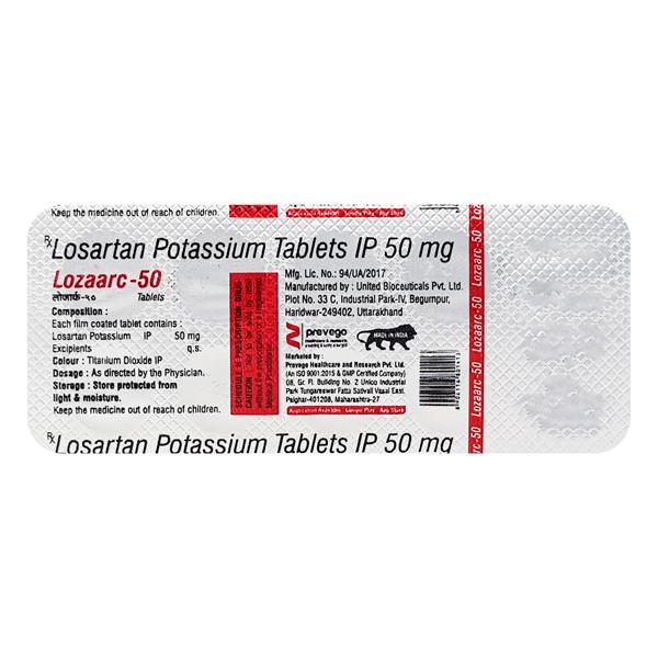 LOZAARC 50 Tablet 10's : Price, Uses, Side Effects | Netmeds