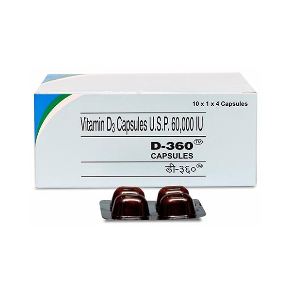 D 360 60000IU Capsule 4'S Price, Uses, Side effects, Substitutes | Netmeds