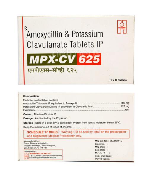MPX CV 625mg Tablet 10'S Price, Uses, Side effects, Substitutes | Netmeds