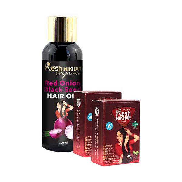 Buy Kesh Nikhar Hair oil- Red Onion Black Seed 200 ml + Kesh Nikhar ...