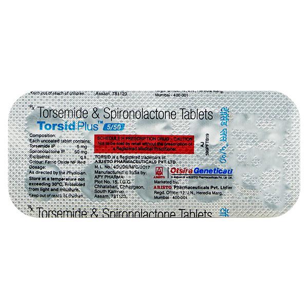 TORSID PLUS 5/50 Tablet 10's Price, Uses, Side effects, Substitutes ...