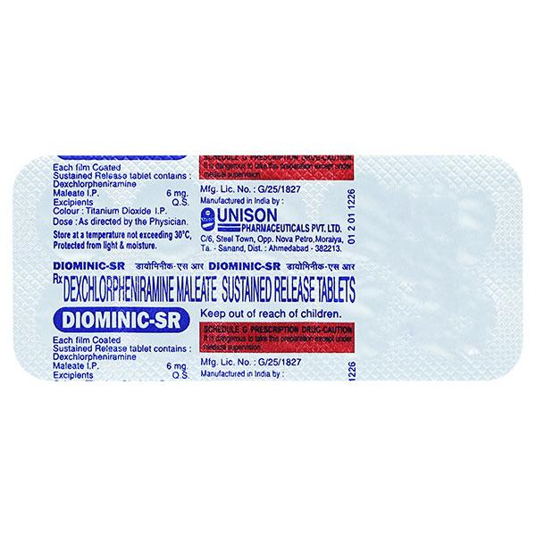 Buy Diominic SR Tablet 10'S Online at Upto 25% OFF | Netmeds