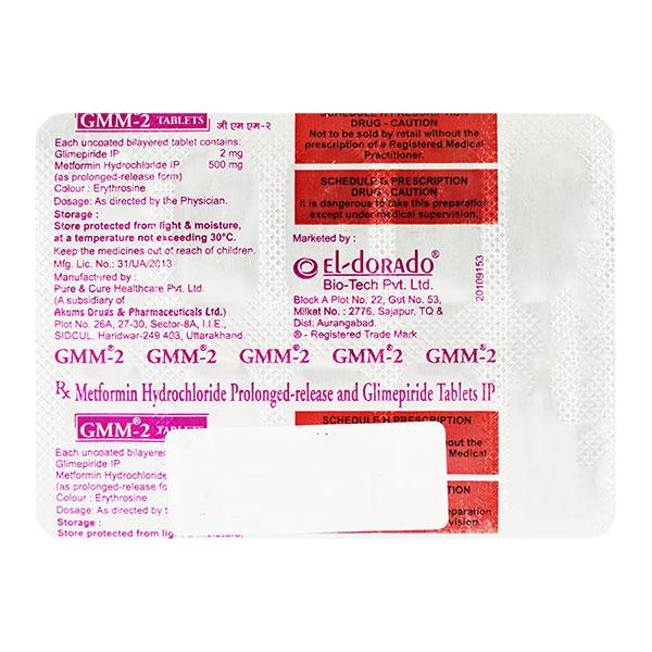 Buy GMM 2mg Tablet 10's Online at Upto 25% OFF | Netmeds