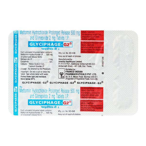 Glyciphage G2 Tablet 10'S - Price, Uses, Side Effects | Netmeds
