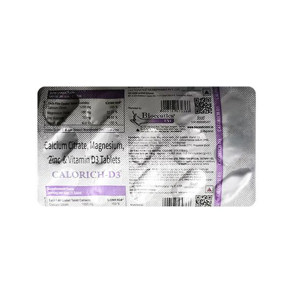 CALORICH D3 Tablet 15's Price, Uses, Side effects, Substitutes | Netmeds