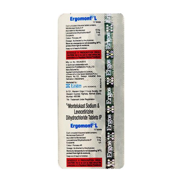 ERGOMONT L Tablet 10's Price, Uses, Side effects, Substitutes | Netmeds