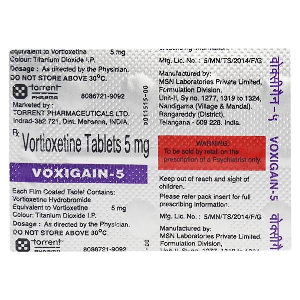 VOXIGAIN 5 Tablet 10's : Price, Uses, Side Effects | Netmeds