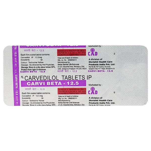 Carvi Beta 12.5mg Tablet 10'S : Price, Uses, Side Effects | Netmeds