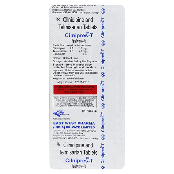 Cilnipres T Tablet 10'S : Price, Uses, Side Effects | Netmeds