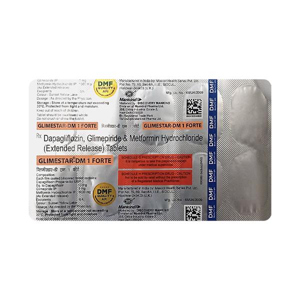 Buy GLIMESTAR DM 1 FORTE Tablet 10's Online | Netmeds