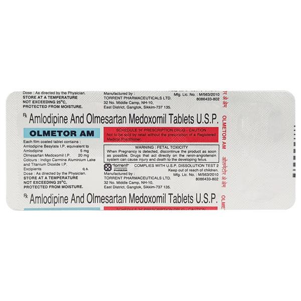 Olmetor AM 20mg Tablet 10'S : Price, Uses, Side Effects | Netmeds