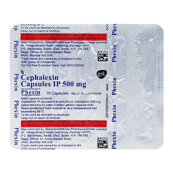 Phexin 500mg Capsule 10'S : Price, Uses, Side Effects | Netmeds