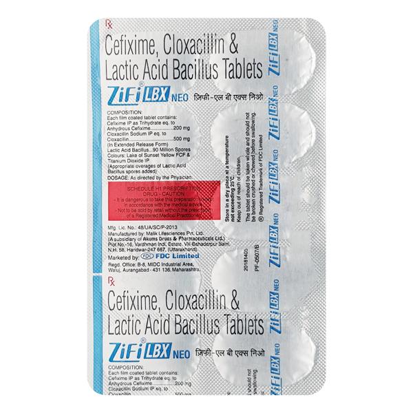 Zifi Lbx Neo Tablet 10'S Price, Uses, Side effects, Substitutes | Netmeds