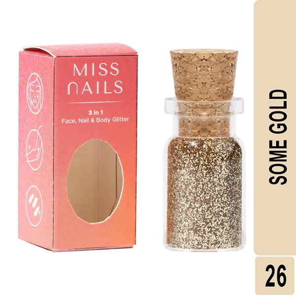 Buy Miss Nails 3 In 1 Glitter Some Gold 26 5 gm Online at Discounted ...