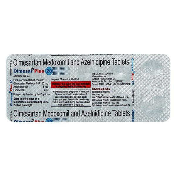 OLMESAR PLUS 20 Tablet 10's : Price, Uses, Side Effects | Netmeds