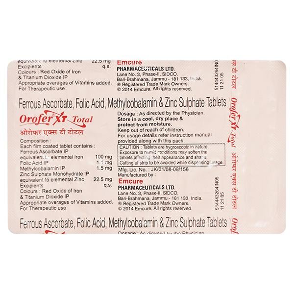 Buy Orofer XT Total Tablet 10'S Online at Upto 25% OFF | Netmeds