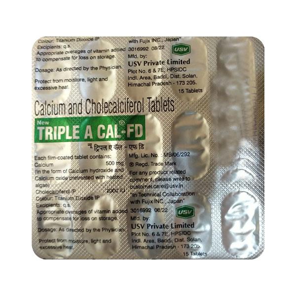 Buy TRIPLE A CAL FD NEW Tablet 15's Online at Upto 25% OFF | Netmeds