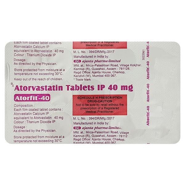 Atorfit 40mg Tablet 15'S : Uses, Side Effects, Price | Netmeds