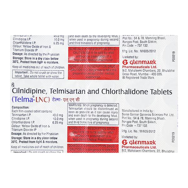 TELMA LNC Tablet 15's : Price, Uses, Side Effects | Netmeds