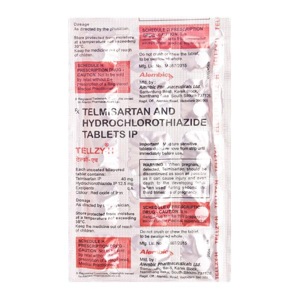 Tellzy H 40mg Tablet 15'S : Price, Uses, Side Effects | Netmeds