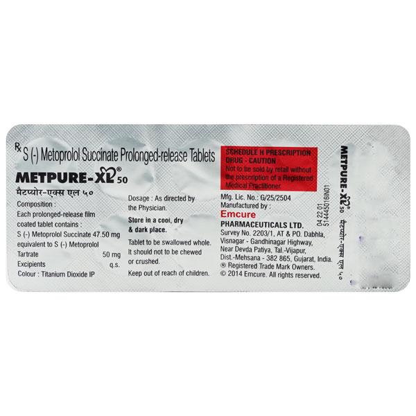 Metpure XL 50mg Tablet 10'S : Price, Uses, Side Effects | Netmeds