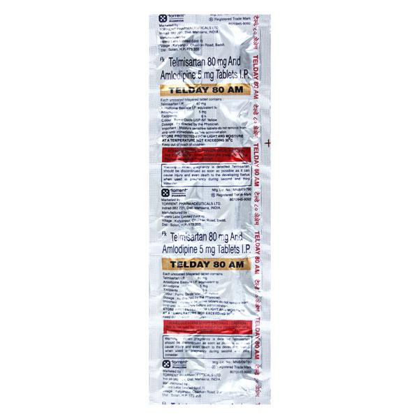 Telday AM 80mg Tablet 10'S : Price, Uses, Side Effects | Netmeds