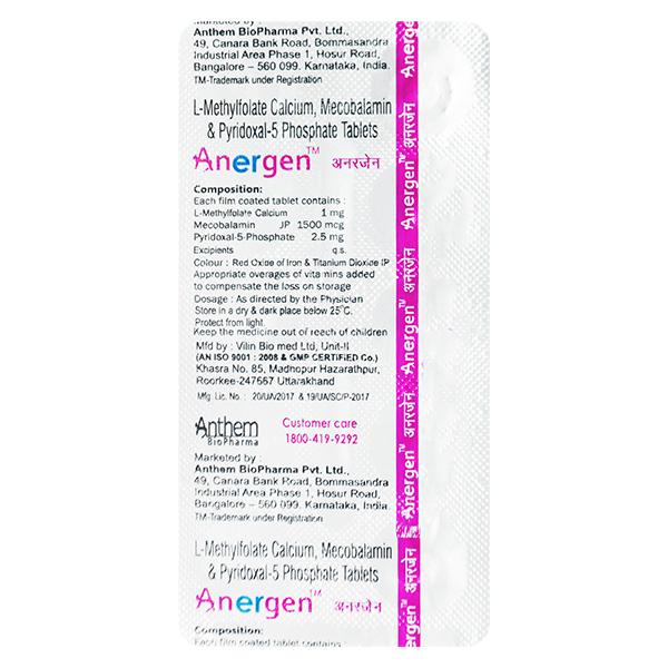 Anergen Tablet 10'S Price, Uses, Side effects, Substitutes | Netmeds