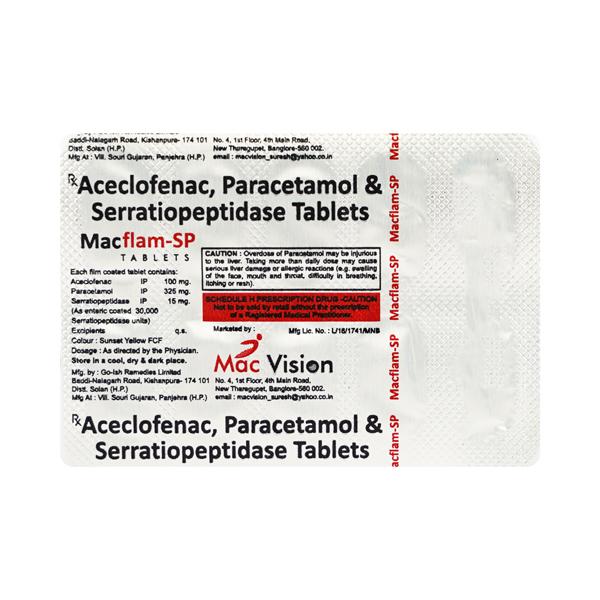 Buy MACFLAM SP Tablet 10's Online at Upto 25% OFF | Netmeds