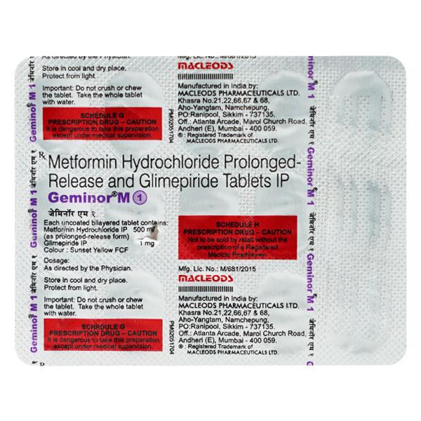 GEMINOR M 4 Tablet 15's : Price, Uses, Side Effects | Netmeds