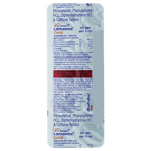 LEMOLATE GOLD Tablet 10's Price, Uses, Side effects, Substitutes | Netmeds