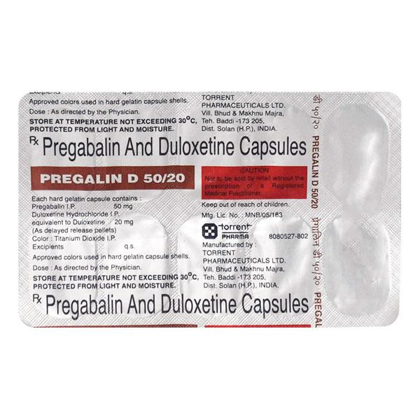 PREGALIN D 50/20 Capsule 10's Price, Uses, Side effects, Substitutes ...
