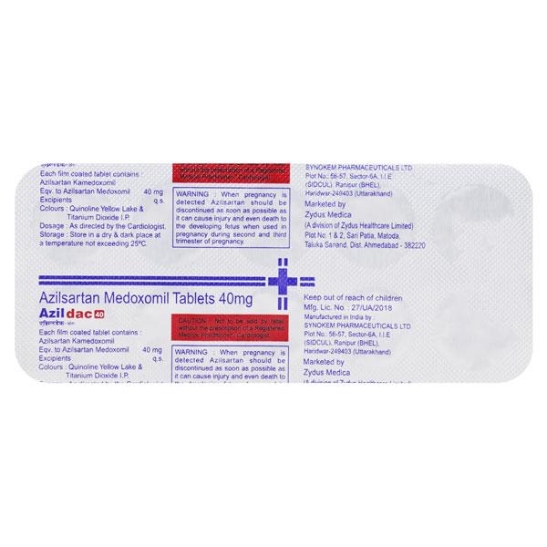 Azildac 40mg Tablet 10'S : Price, Uses, Side Effects | Netmeds