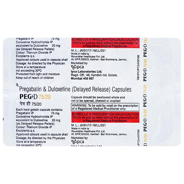 PEG D 75/20 Capsule 10's Price, Uses, Side effects, Substitutes | Netmeds