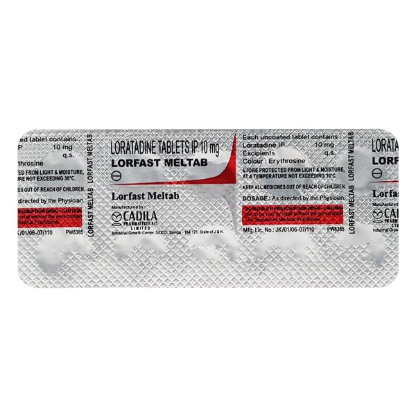Buy Lorfast Meltab Tablet 10'S Online at Upto 25% OFF | Netmeds