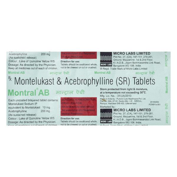 Buy MONTRAL AB Tablet 10's Online at Upto 25% OFF | Netmeds
