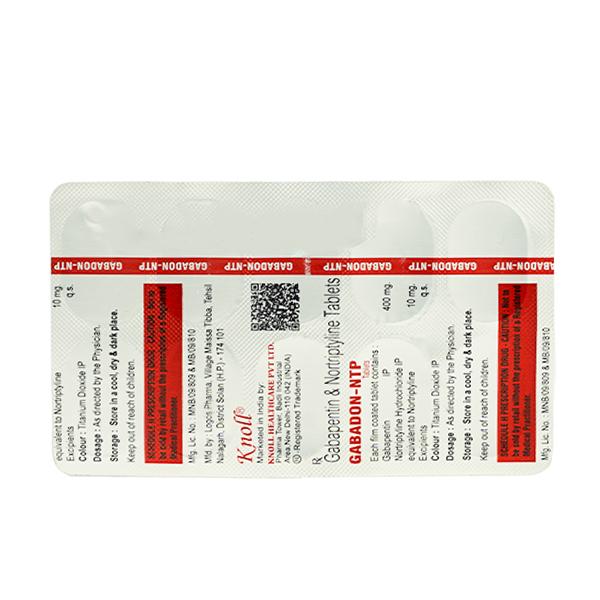 GABADON NTP Tablet 10's Price, Uses, Side effects, Substitutes | Netmeds
