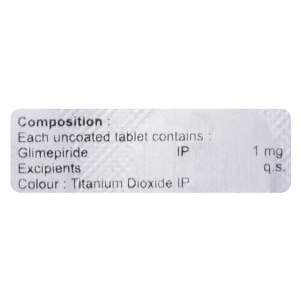 GLIMERIN 1mg Tablet 10's : Price, Uses, Side Effects | Netmeds