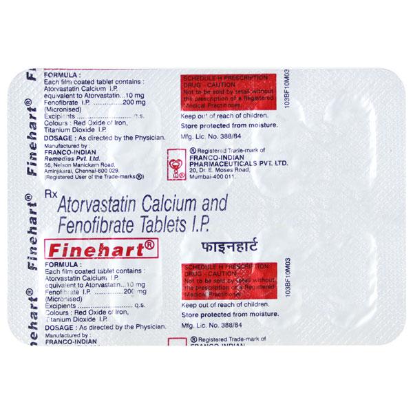 Finehart Tablet 10'S : Uses, Side Effects, Price | Netmeds