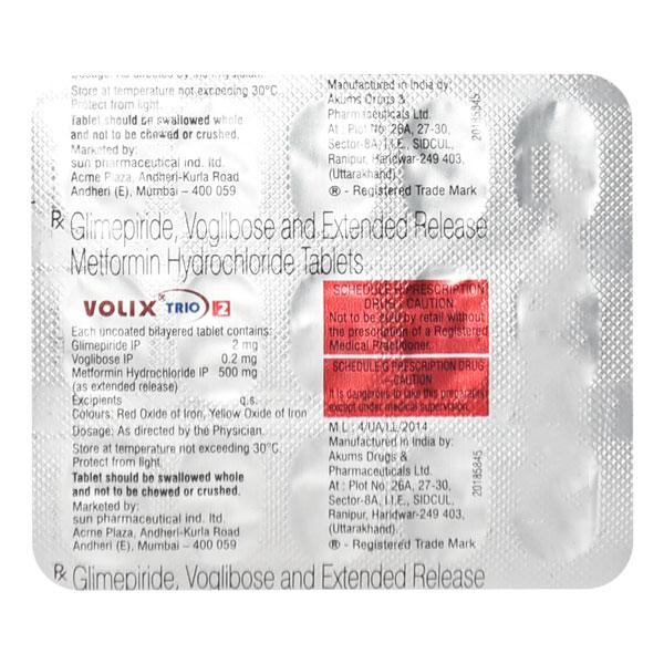 VOLIX TRIO 2 Tablet 15's Price, Uses, Side effects, Substitutes | Netmeds