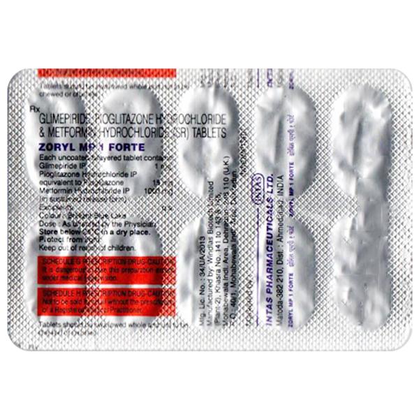 ZORYL MP 1 FORTE Tablet 10's : Uses, Side Effects, Price | Netmeds