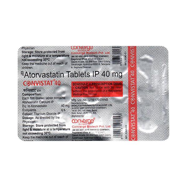 CONVISTAT 40 Tablet 15's Price, Uses, Side effects, Substitutes | Netmeds